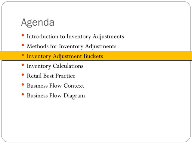 Inventory Adjustments | PPT | Logistics | Business