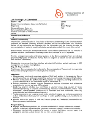 Director, Commercialization | PDF