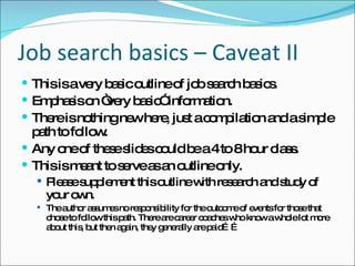 Job Search Basics 2 | PPT | Resume Writing and Advice | Job Search