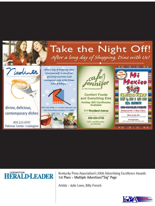 Award Winning Print Ads - Julie Lowe | PPT