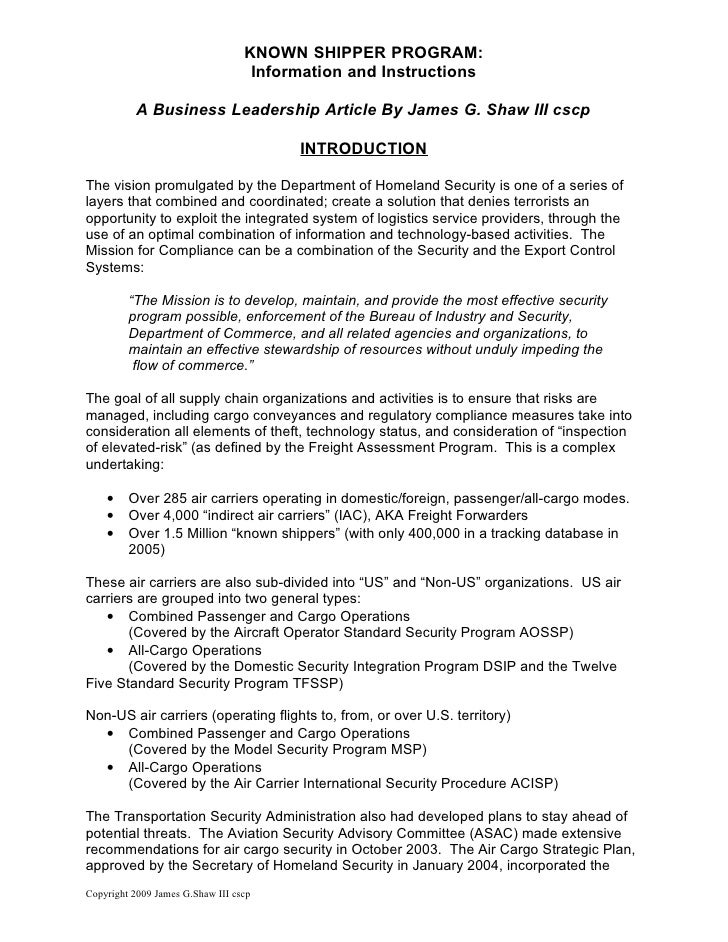 How To Become A Known Shipper - Documentride5