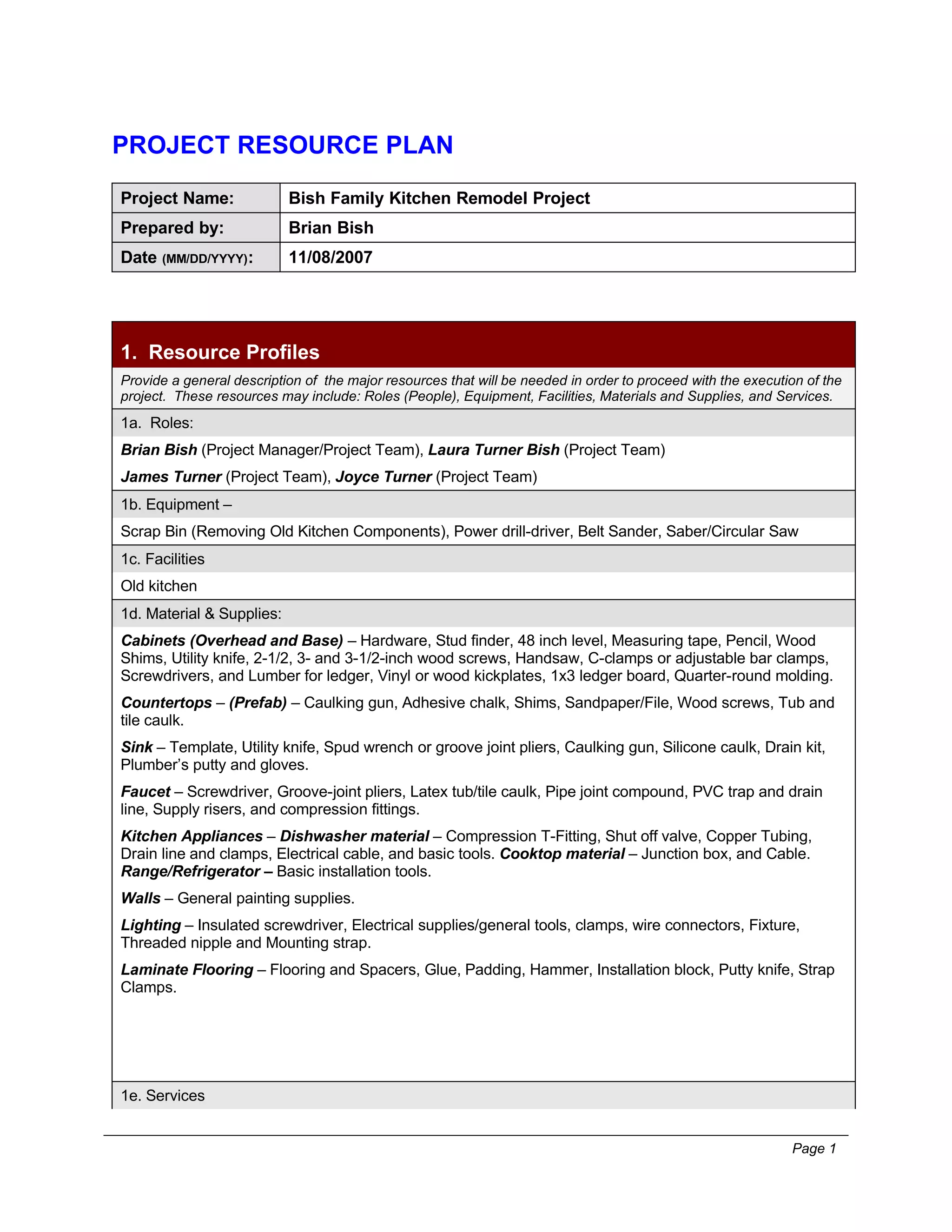 Kitchen Remodel Resource Plan1 | DOC
