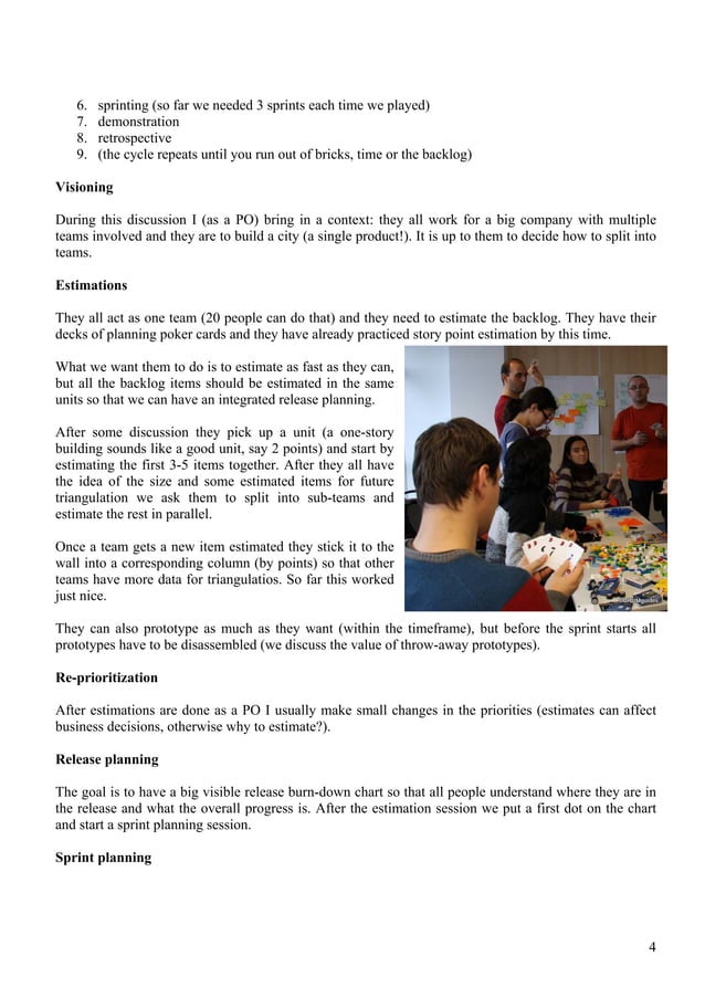 Lego For Extended Scrum Simulation | PDF