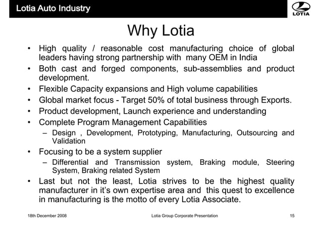Lotia Auto Industry | PDF