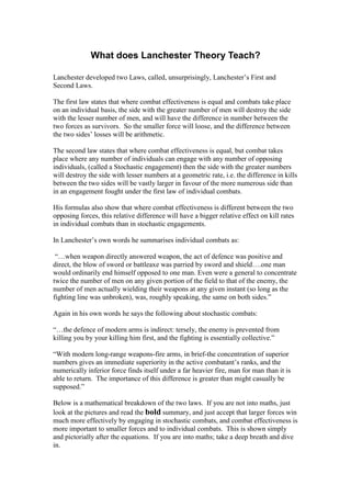 Lanchester Laws | PDF | Physics | Science