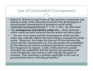 Leadership Regulation Markets And The Law of Unintended Consequences | PPT