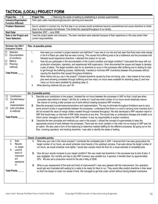 Lean Cert Bronze Portfolio Forms Van Sant | PDF