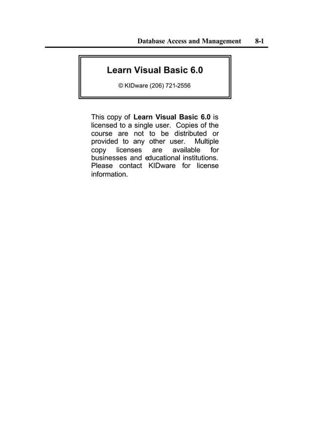 Learn Visual Basic 6 0 Pdf