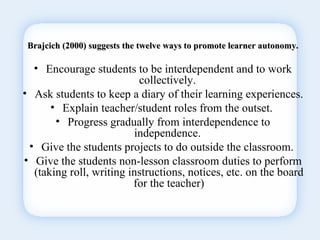 Learner Autonomy In A Nutshell | PPT | Educational Assessment | Education