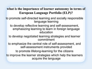 Learner Autonomy In A Nutshell | PPT | Educational Assessment | Education