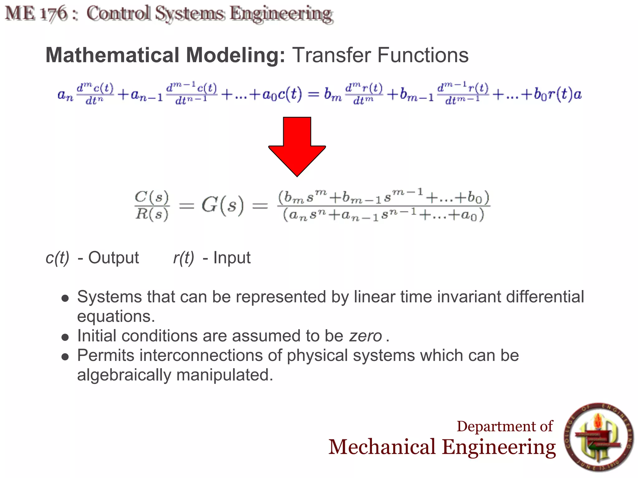 Lecture 2 ME 176 2 Mathematical Modeling | PDF | Physics | Science