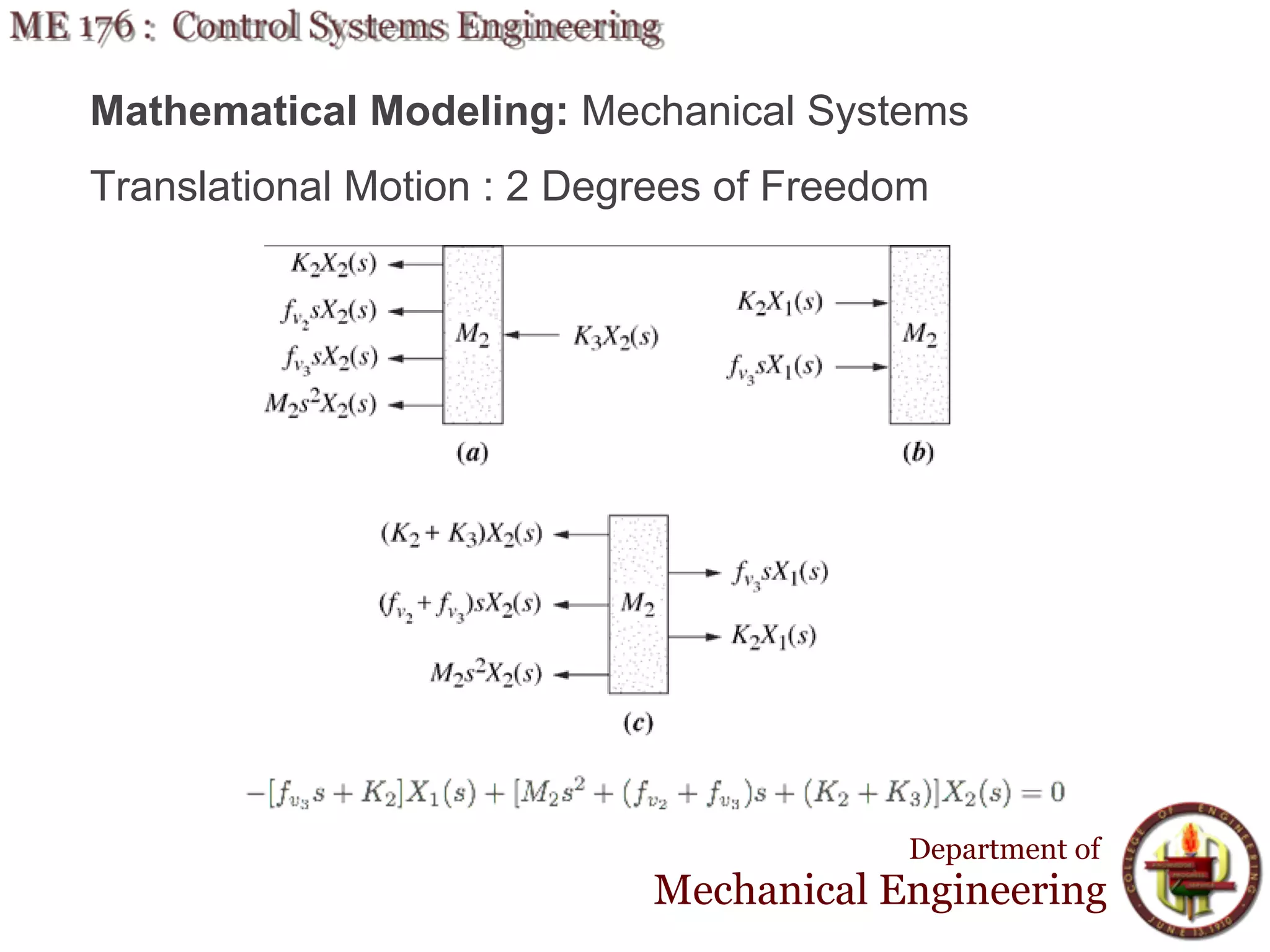 Lecture 4 ME 176 2 Mathematical Modeling | PDF