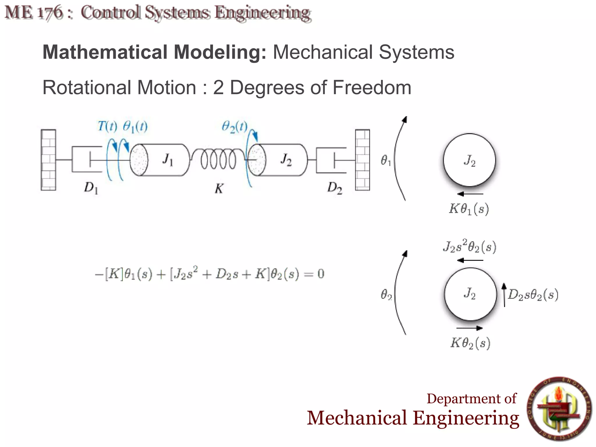 Lecture 4 ME 176 2 Mathematical Modeling | PDF