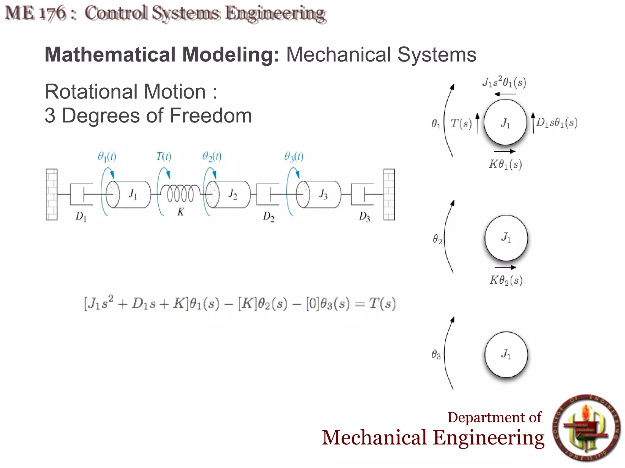 Lecture 4 ME 176 2 Mathematical Modeling | PDF