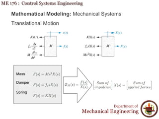 Lecture 4 ME 176 2 Mathematical Modeling | PDF