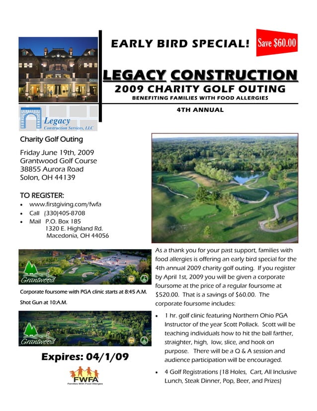 Legacy Construction Golf Flier | PDF
