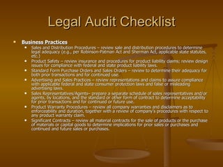 Legal Audit Power Point | PPT