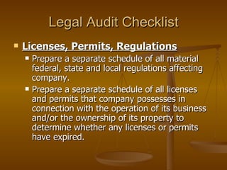 Legal Audit Power Point | PPT