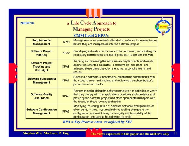 Life Cycle Approach To Managing Projects | PPT