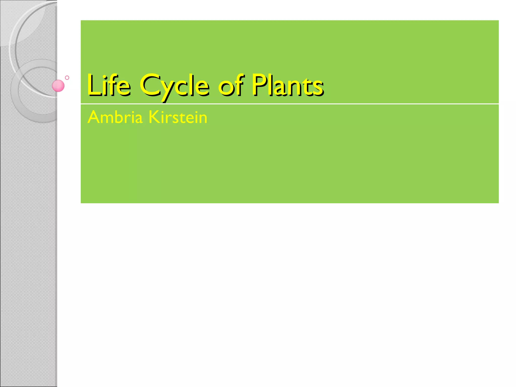 Life Cycle Of Plants | PPT