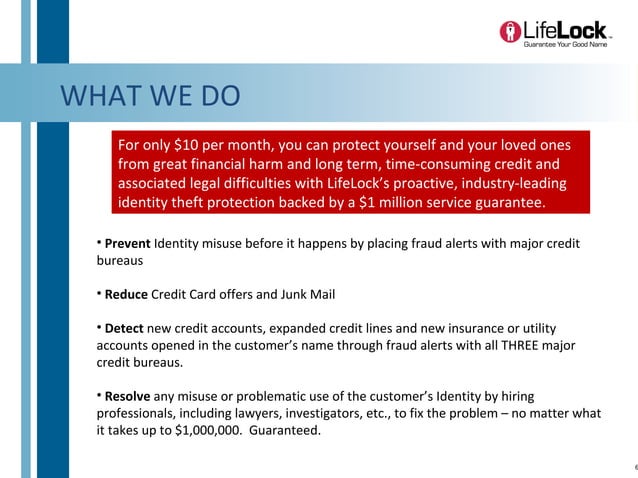 LifeLock Customer Selling V1 | PPT