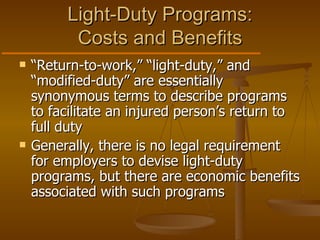 Light Duty & Rtw | PPT