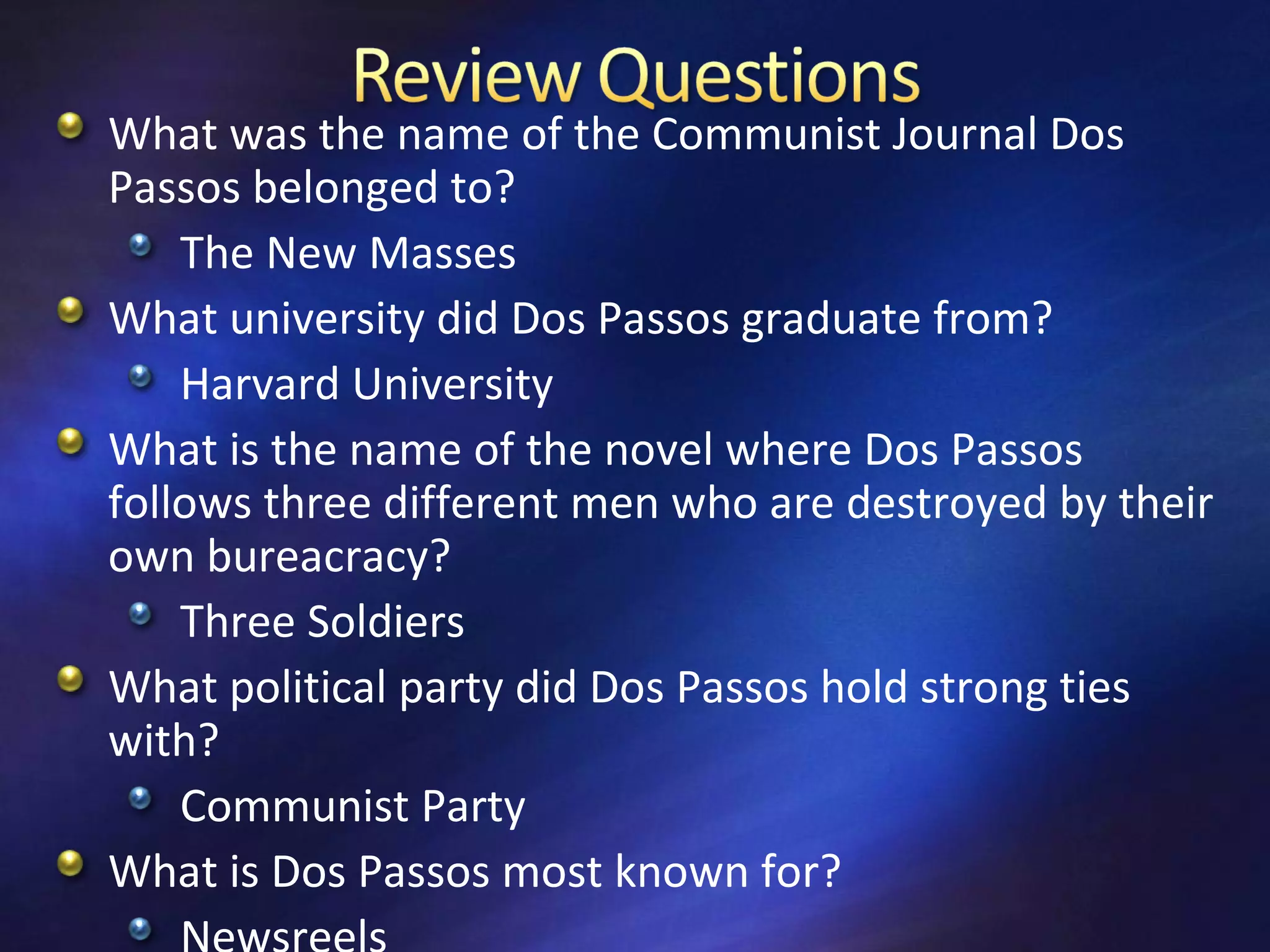 John Dos Passos | PPT