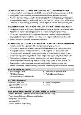 Lowth Colin Cv | PDF