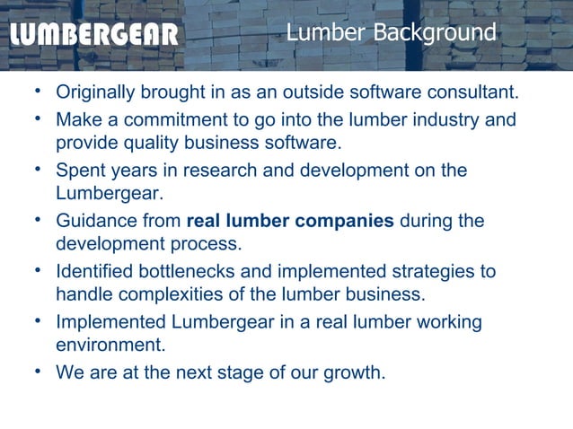 Lumbergear Software | PPT
