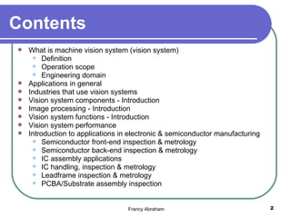 Machine Vision In Electronic & Semiconductor Industry | PPT