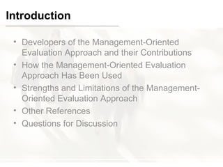 Management-Oriented Evaluation Approaches | PPT