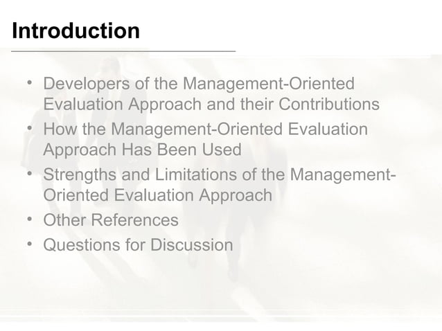Management-Oriented Evaluation Approaches | PPT