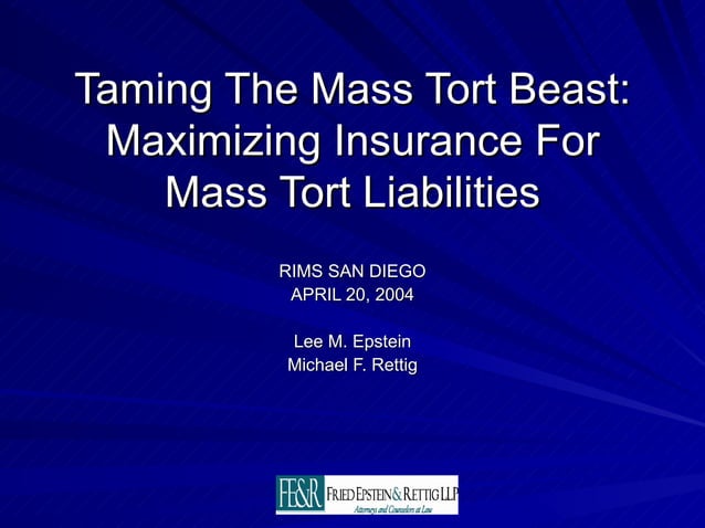 Mass Tort Presentation | PPT