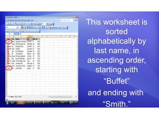 Microsoft Office Excel 2003 Sorting And Filtering | PPT