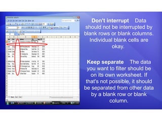 Microsoft Office Excel 2003 Sorting And Filtering | PPT