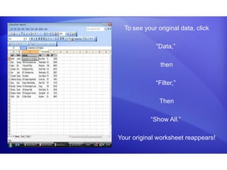 Microsoft Office Excel 2003 Sorting And Filtering | PPT