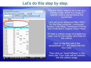 Microsoft Office Excel 2003 Sorting And Filtering | PPT