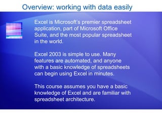Microsoft Office Excel 2003 Sorting And Filtering | PPT