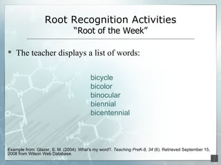 Learning science vocabulary through knowledge of Greek and Latin roots ...