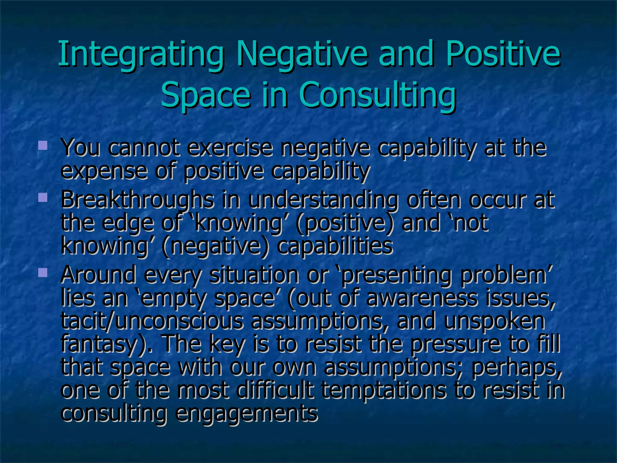 Negative Capability And Its Role In Leadership And | PPT