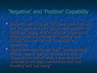 Negative Capability And Its Role In Leadership And | PPT