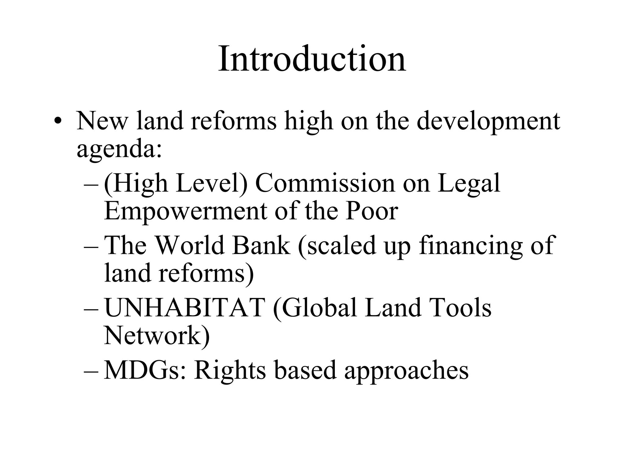 New Land Reforms And Their Impacts | PPT