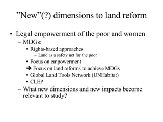 New Land Reforms And Their Impacts | PPT