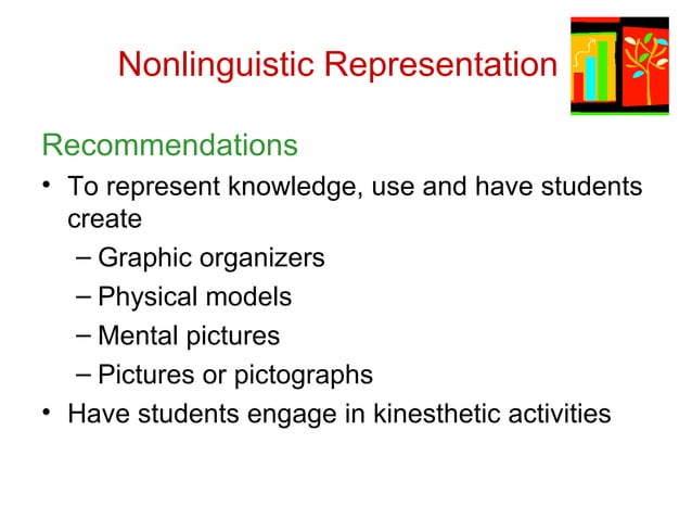 Marzano: Nonlinguistic Representation | PPT | Technology & Computing