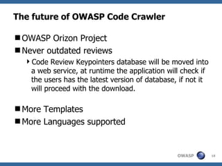 Owasp Code Crawler Presentation | PPT
