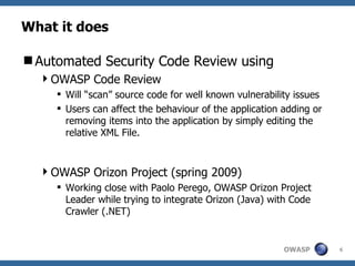Owasp Code Crawler Presentation | PPT