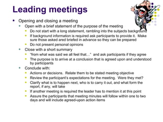 Running Effective Meetings Overview | PPT