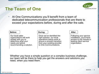 One Communications Power Point | PPT