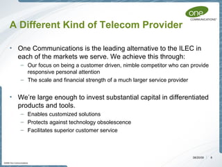 One Communications Power Point | PPT
