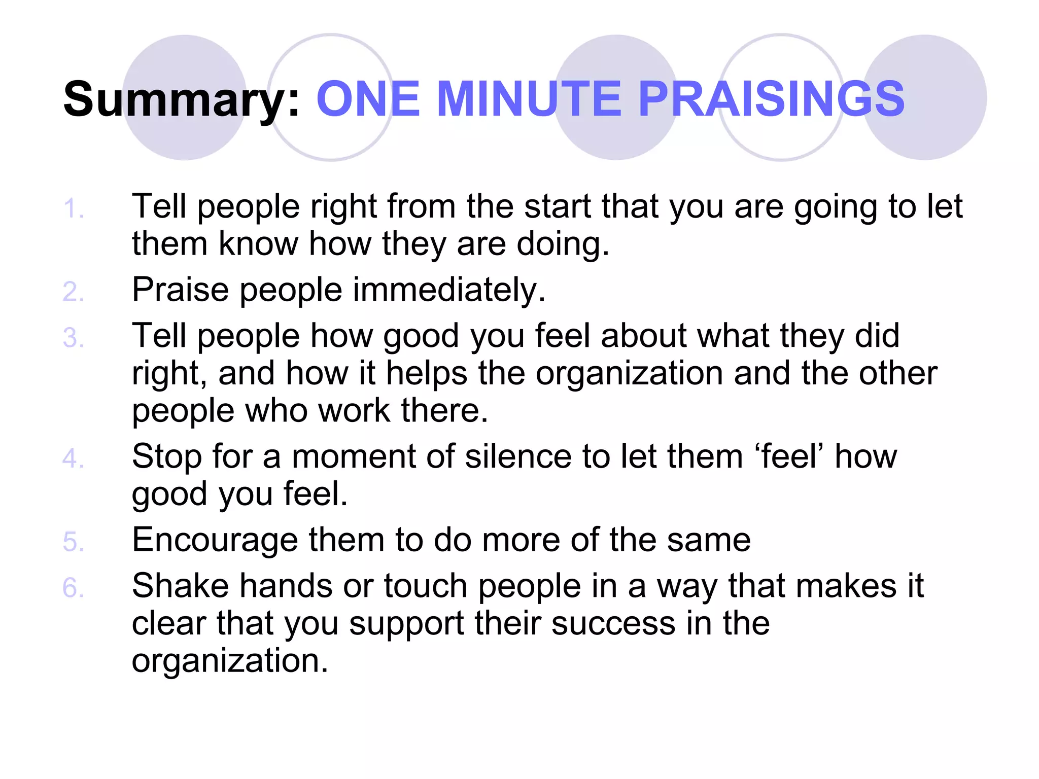 One Minute Manager | PPT